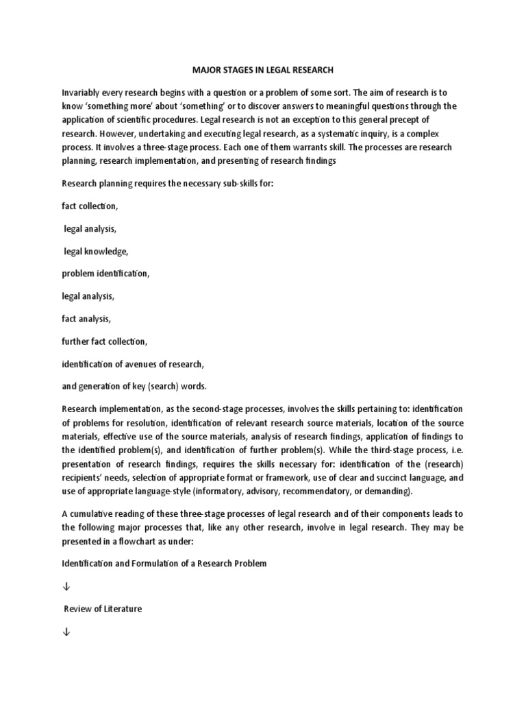 Major Stages in Legal Research | PDF | Inquiry | Knowledge