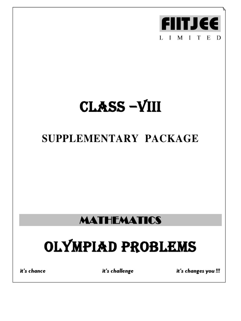 Mathematics Olympiad Problems With Solution - Class 8 | PDF | Circle | Area