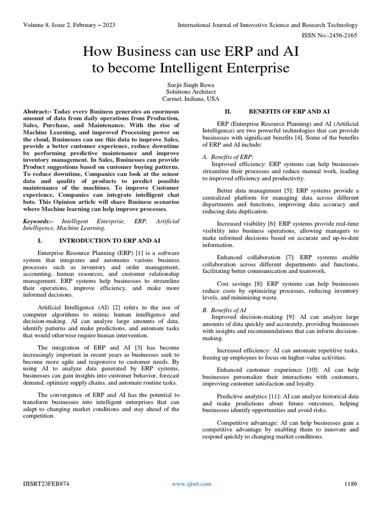 How Business Can Use ERP and AI To Become Intelligent Enterprise | PDF | Enterprise Resource ...