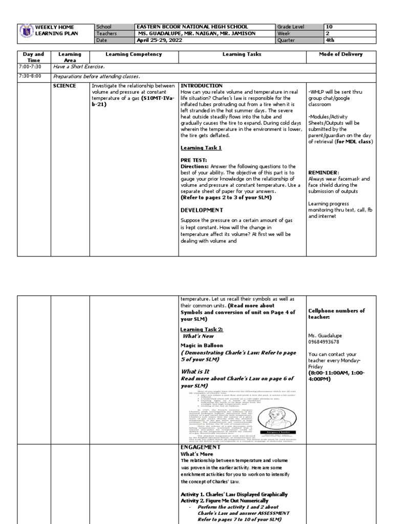 WHLP SCIENCE G10 4thquarter Week2-MODULAR | PDF | Learning