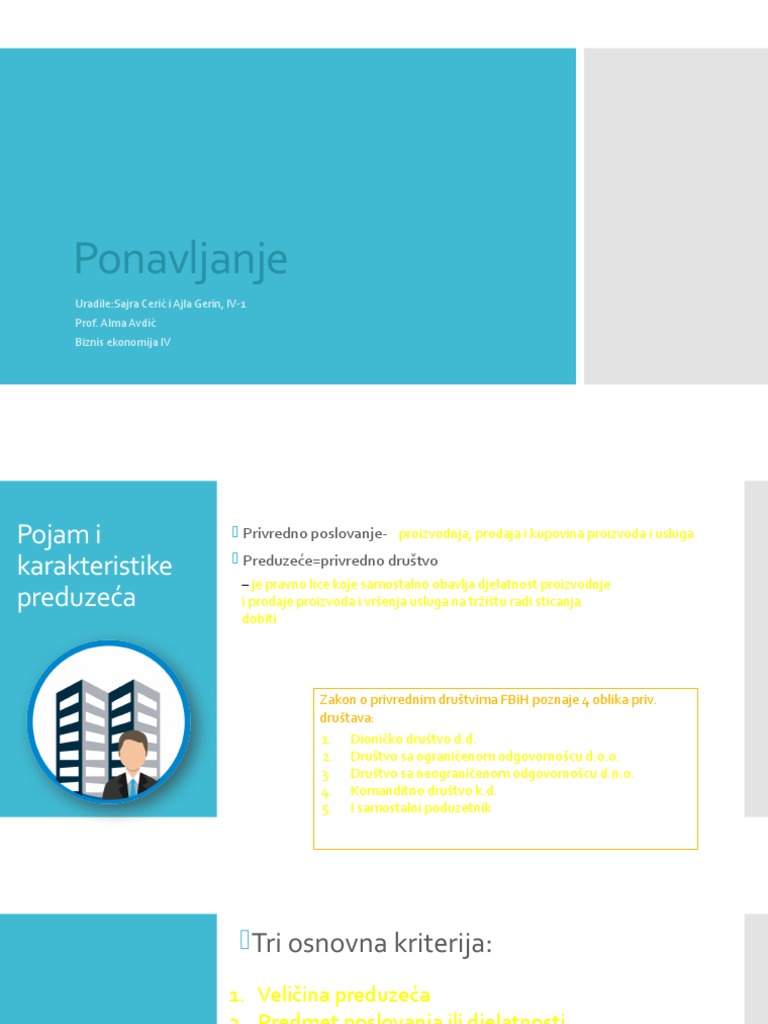 Biznis Ponavljanje | PDF