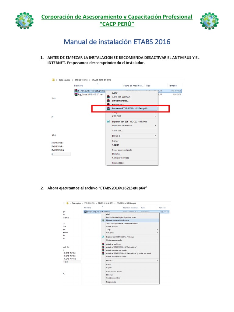 Etabs 2016 Manual de Instalacion | PDF