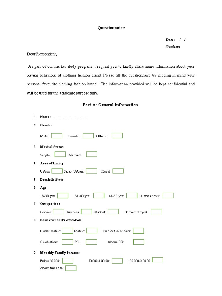 Questionnaire Reveals Clothing Brand Preferences | PDF | Brand ...