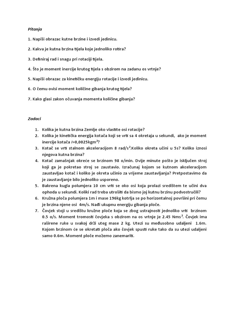 Utvrđivanje Rotacije Krutog Tijela | PDF