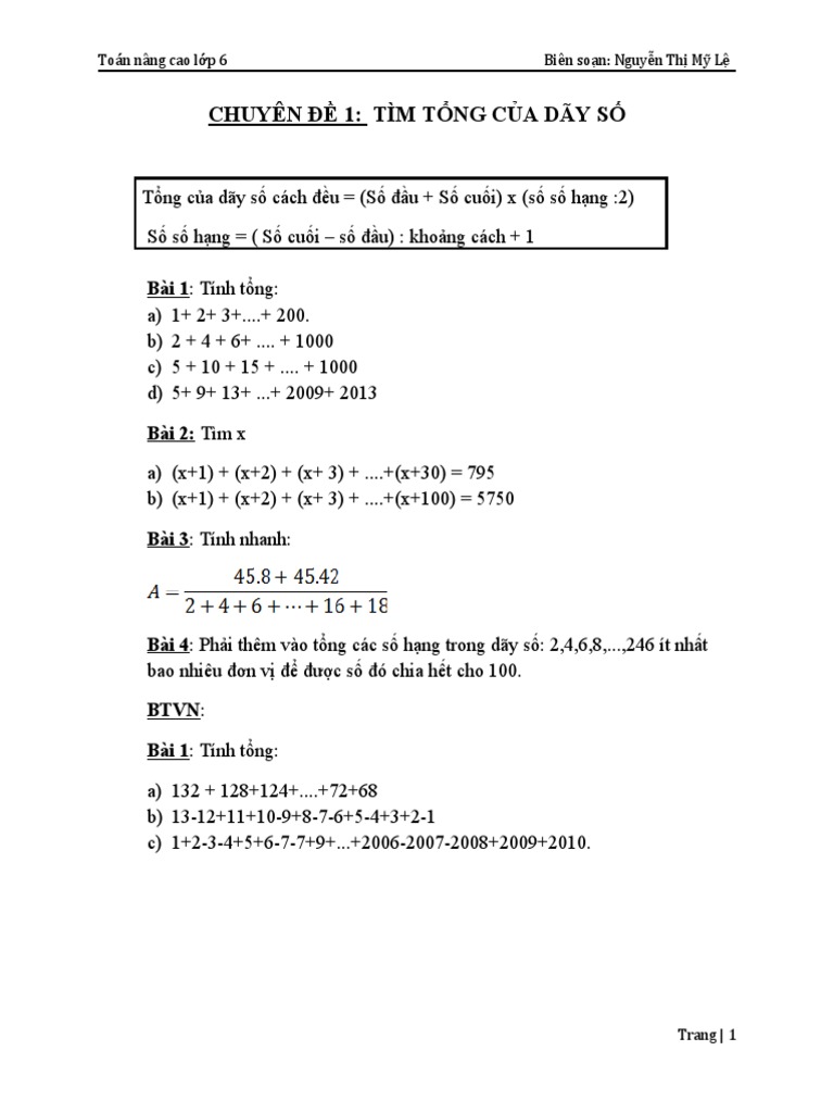 Toan Nang Cao Lop 6 | PDF
