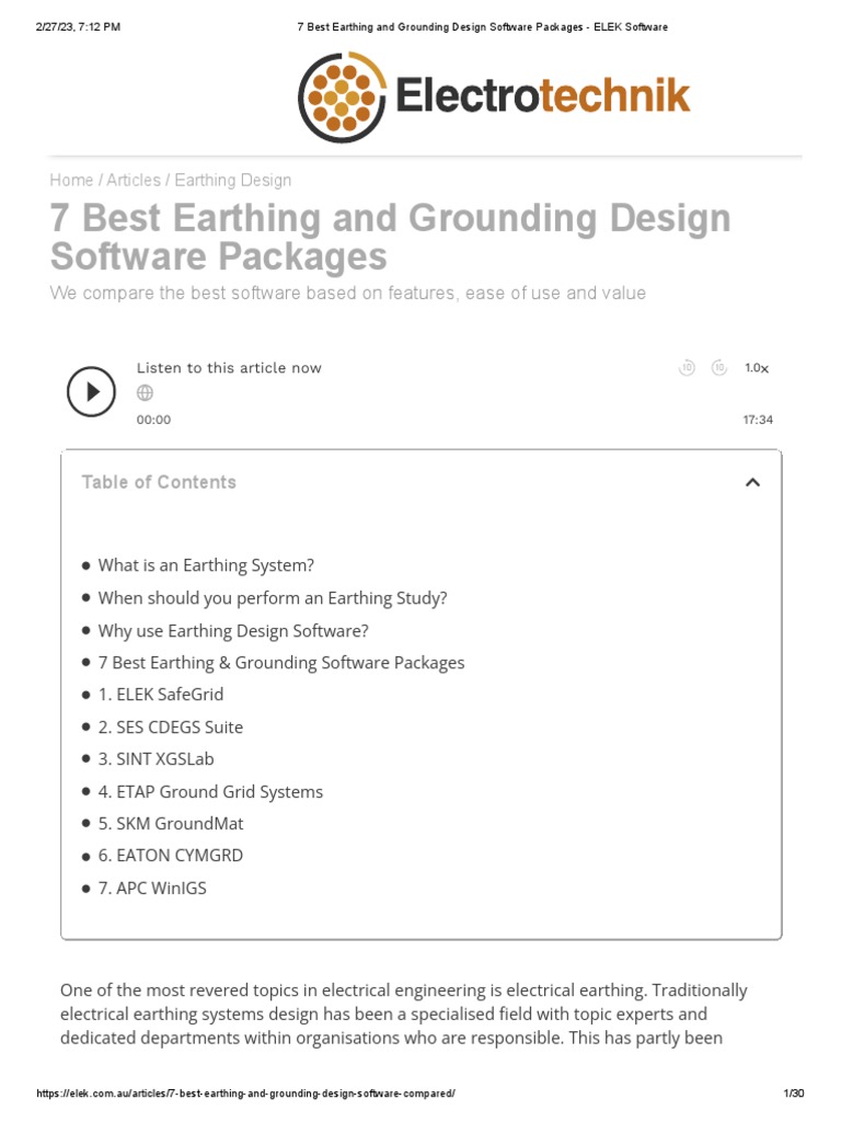 7 Best Earthing and Grounding Design Software Packages - ELEK Software ...