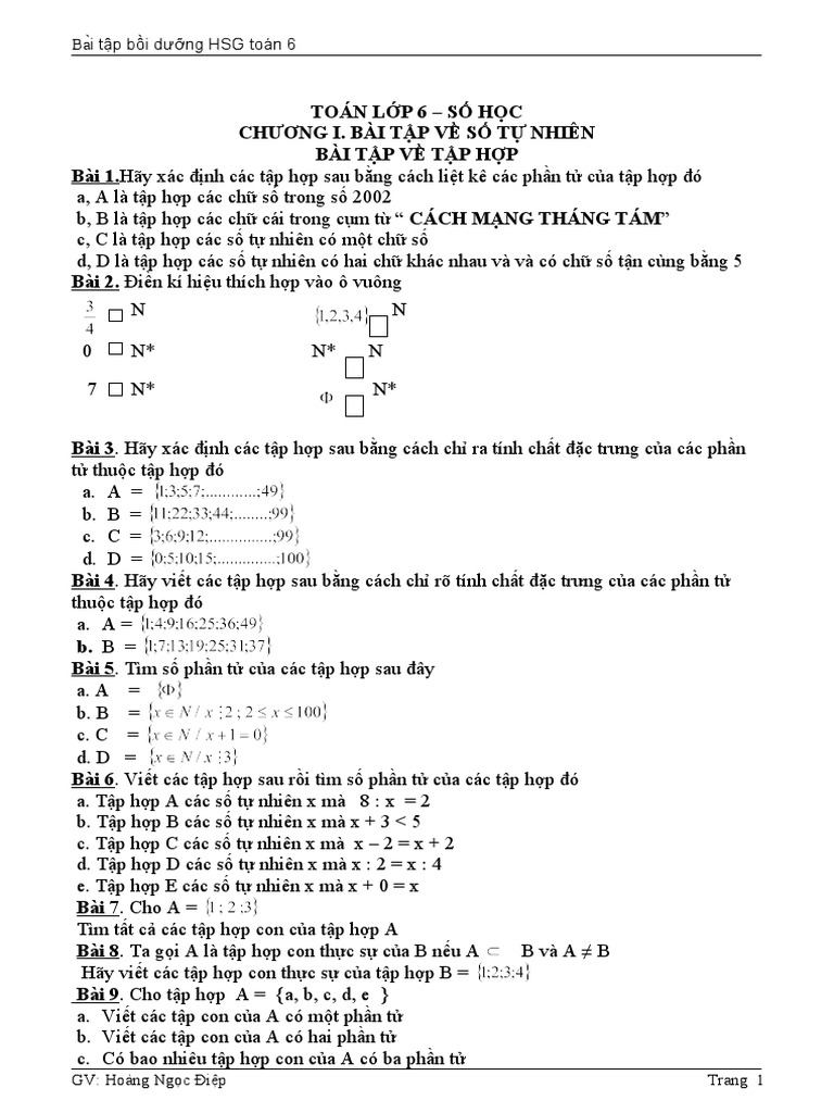He Thong Bai Tap Nang Cao Toan 6 | PDF