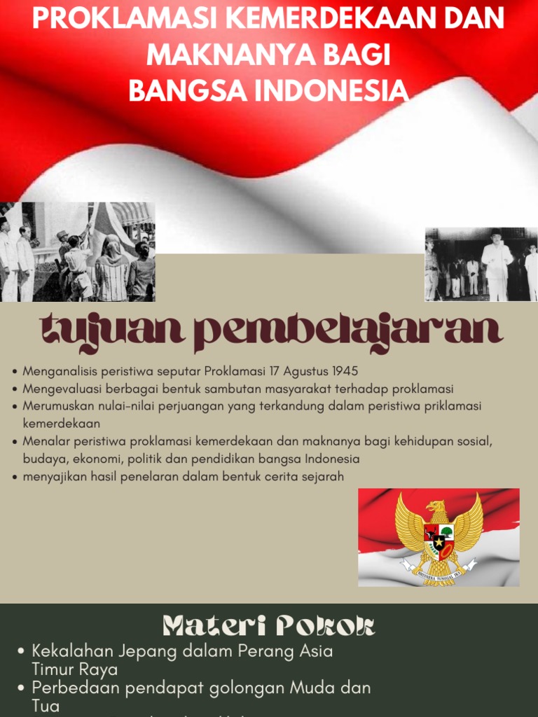 Proklamasi Kemerdekaan Dan Maknanya Bagi Bangsa Indonesia | PDF | Sejarah