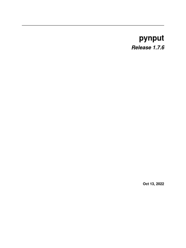 Pynput Readthedocs Io En Latest Pdf Method Computer Programming 9618