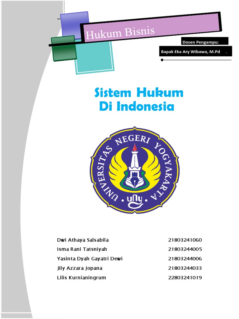 Kelompok 1 Sistem Hukum Di Indonesia Pdf 
