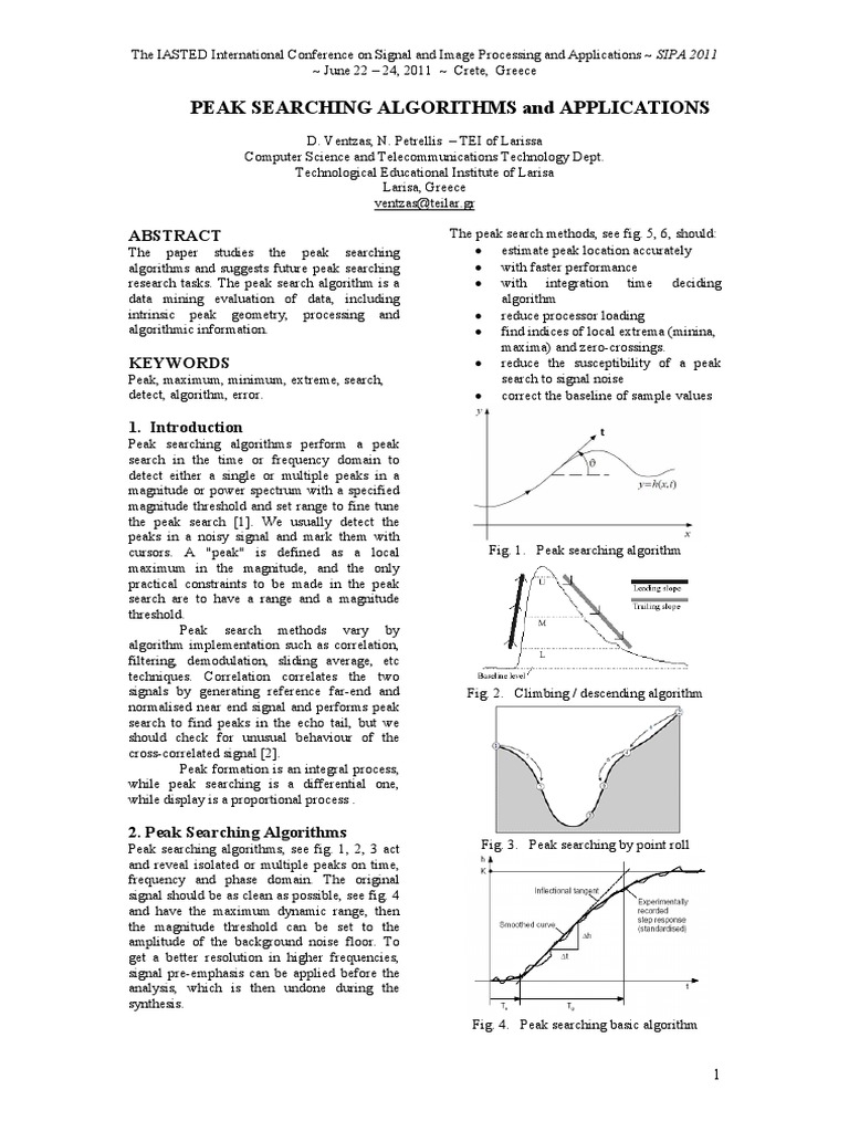 PEAK SEARCHING ALGORITHMS and APPLICATIO | PDF | Spectral Density | Detector (Radio)