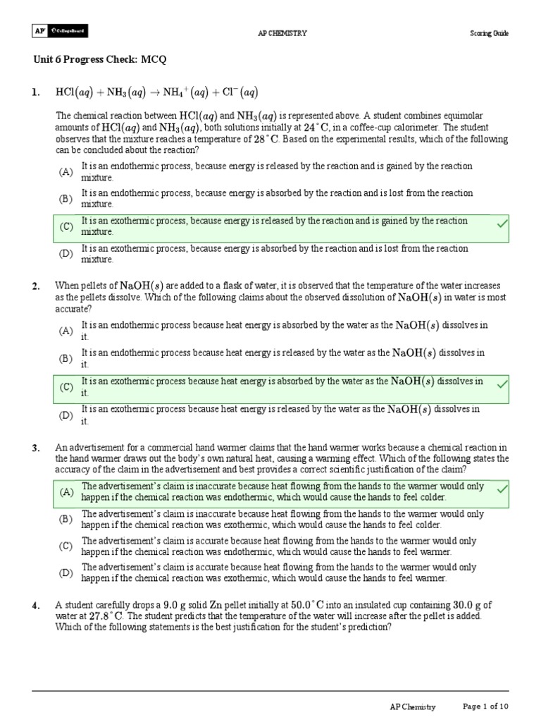 Exothermic & Endothermic Reactions in AP Chemistry | PDF | Heat ...