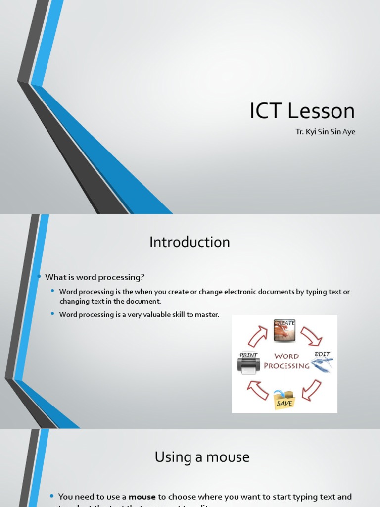 Ict Lesson Pdf Cursor User Interface Computer Keyboard