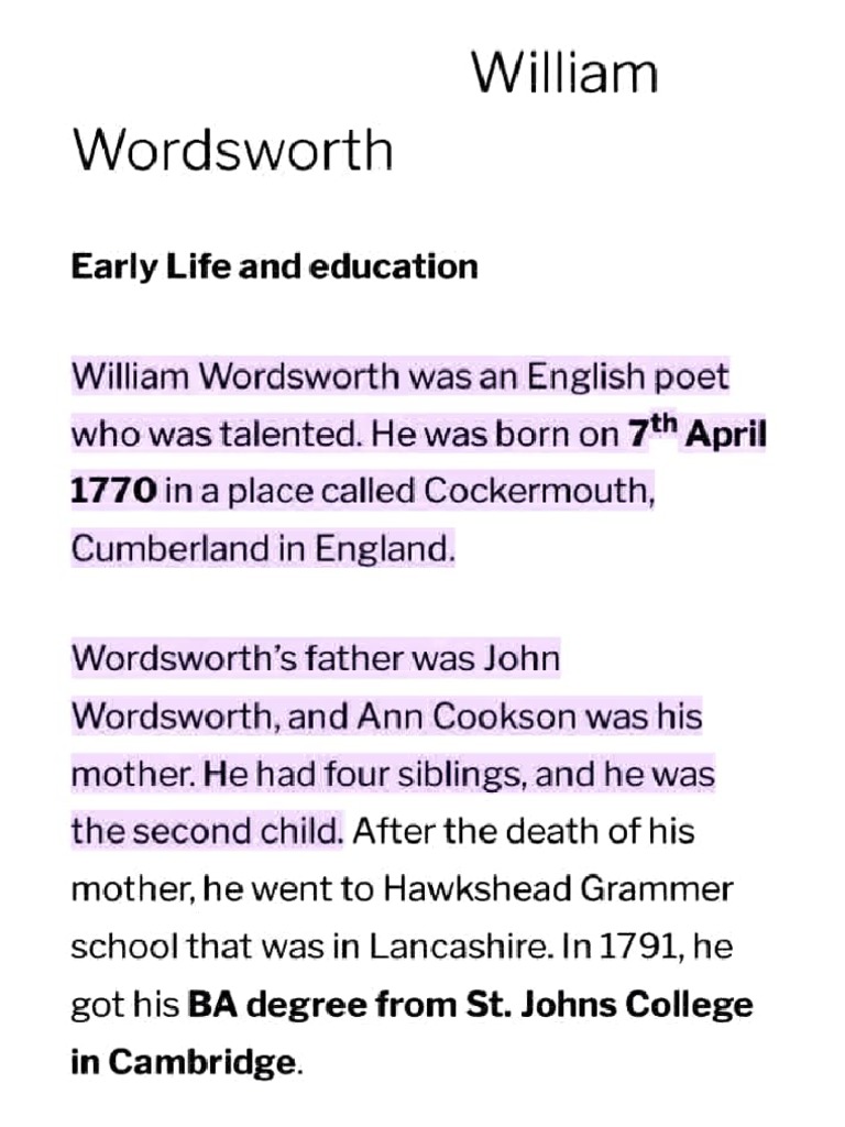 William Wordsworth - The World Is Too Much With Us | PDF | William ...