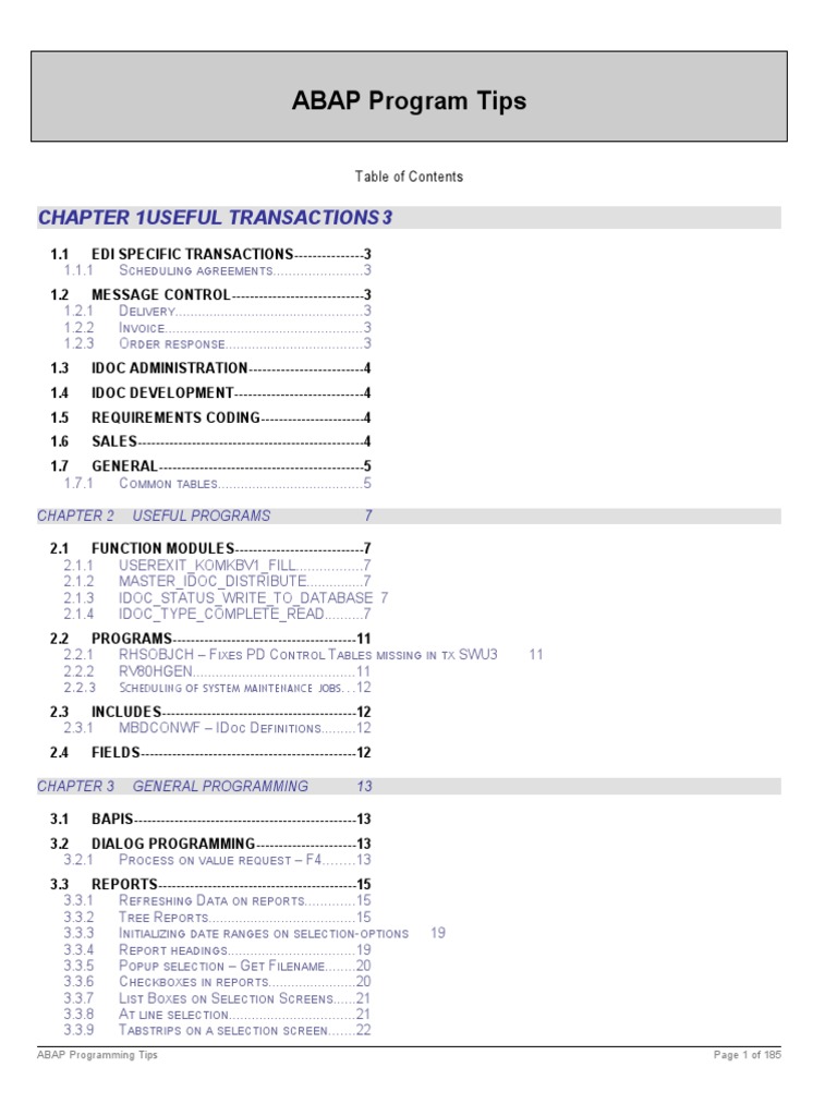 ABAP Programming Tips | PDF | Computer File | Windows Registry