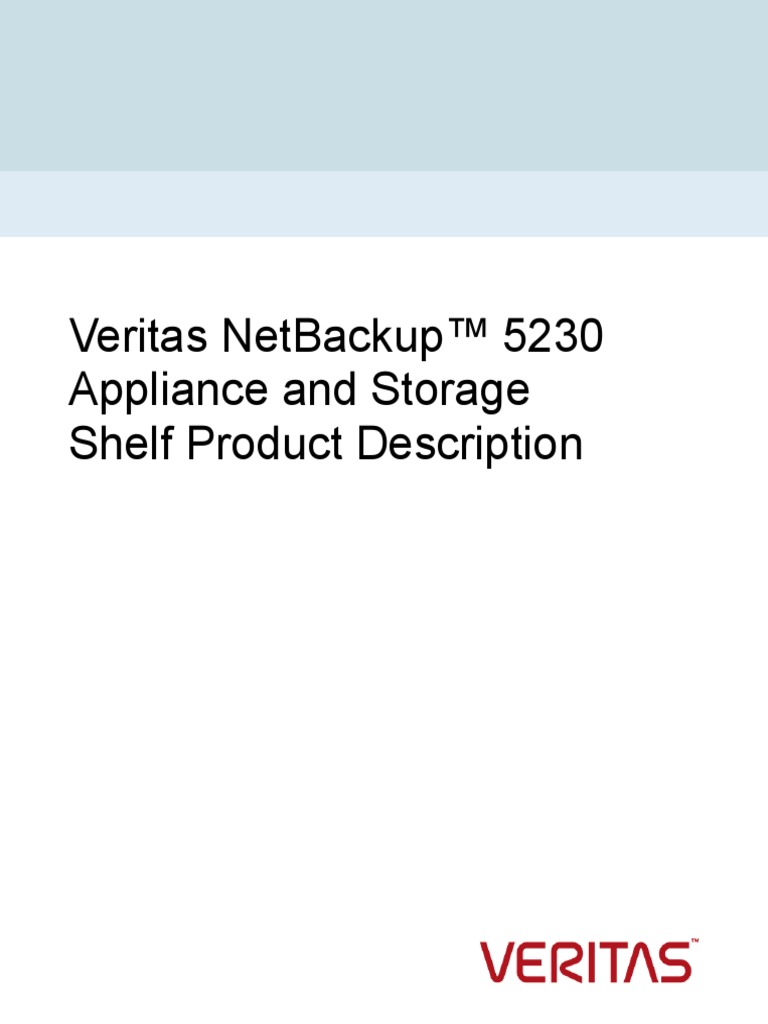 NetBackup 5230 Appliance Product Description | PDF | Computer Data ...