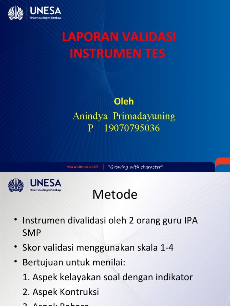 Laporan Hasil Validasi | PDF