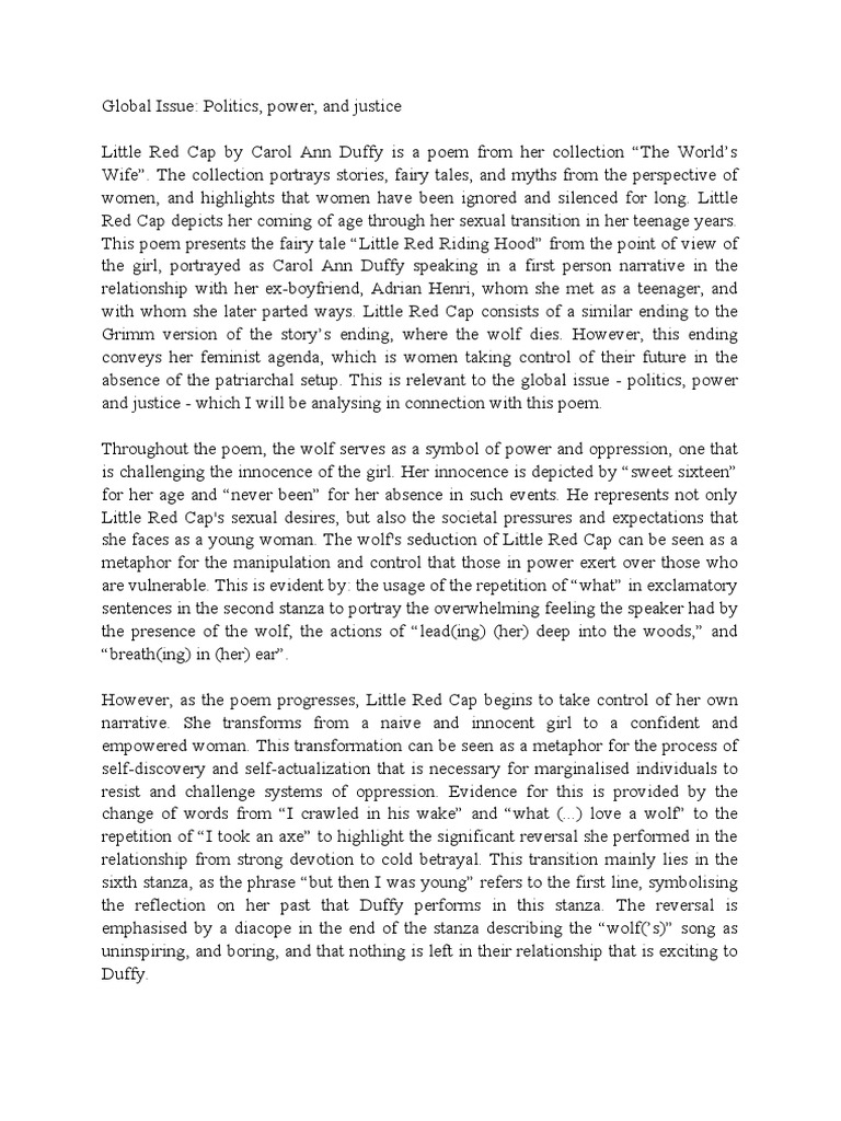 Little Red Cap Analysis | PDF | Little Red Riding Hood