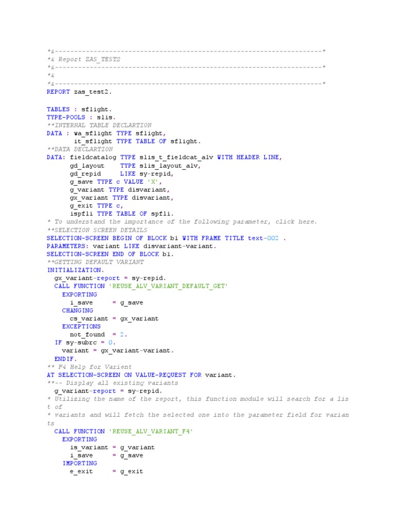 Adding Header To ALV | PDF | Parameter (Computer Programming) | Computer Programming