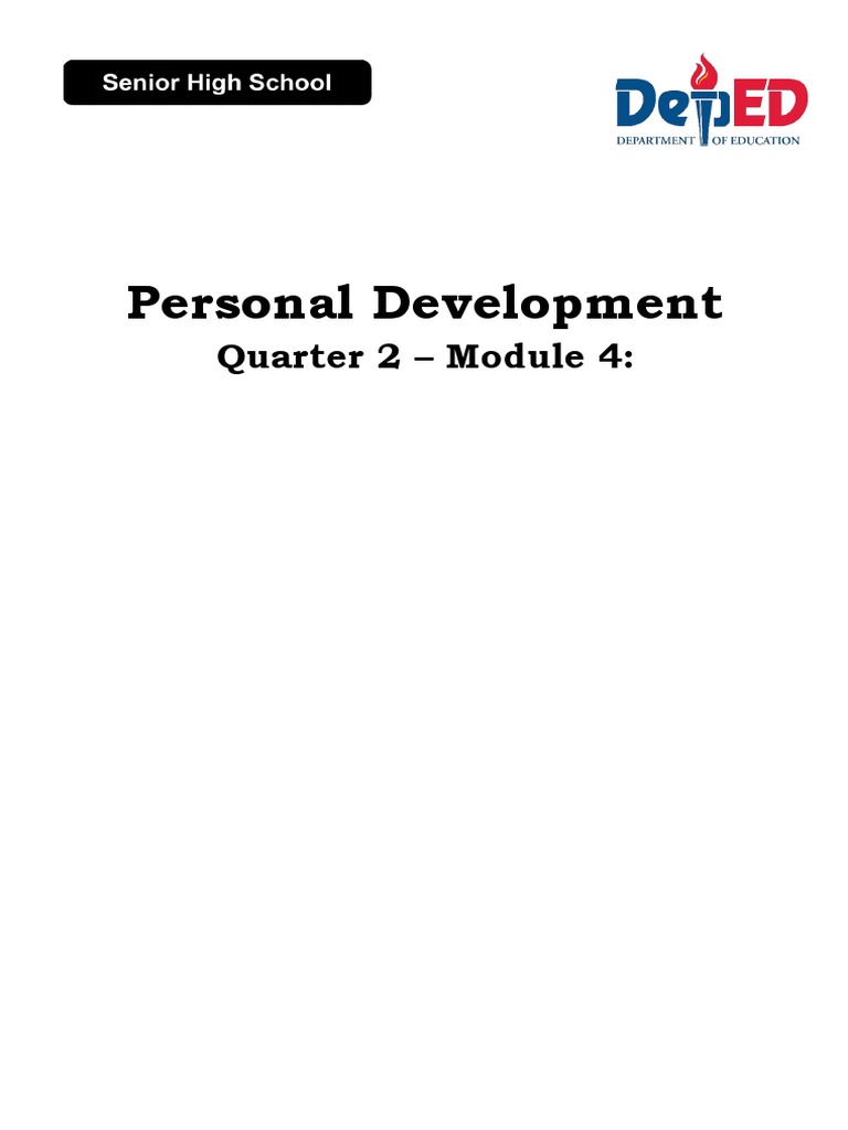 Personal Development Quarter 2 Module 4 Week 3 Week 4 | PDF ...