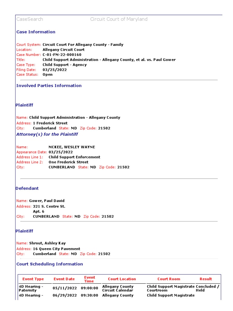 Case Header Information - PG Cs Warrant | PDF | Bail | Summons