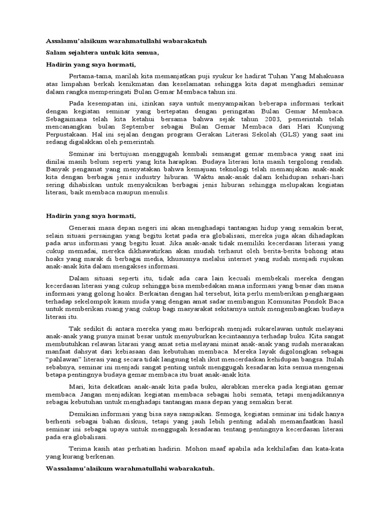 Contoh Teks Pidato | PDF | Ilmu Sosial