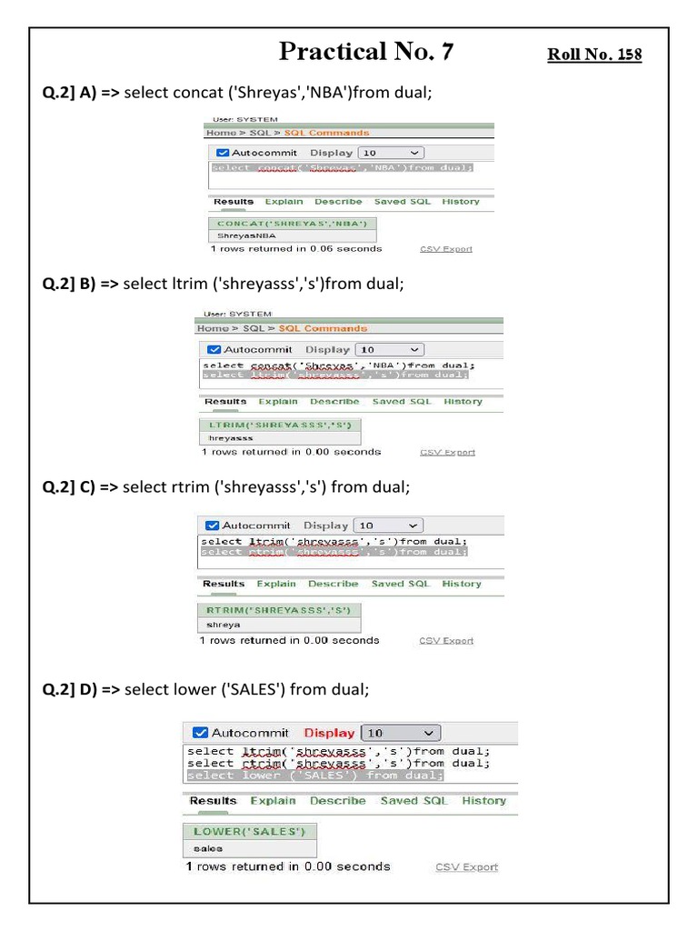 Database Management System Practical No 7 | PDF | Teaching Methods & Materials | Technology ...