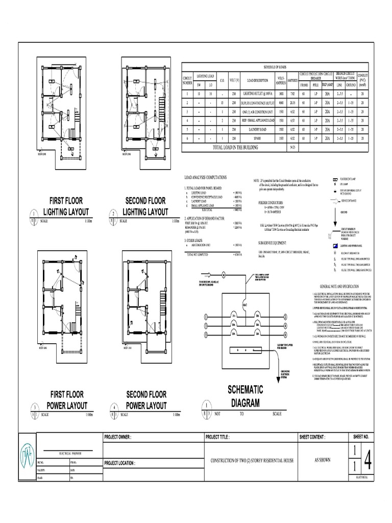 First Floor Lighting Layout Second Floor Lighting Layout: Schematic ...