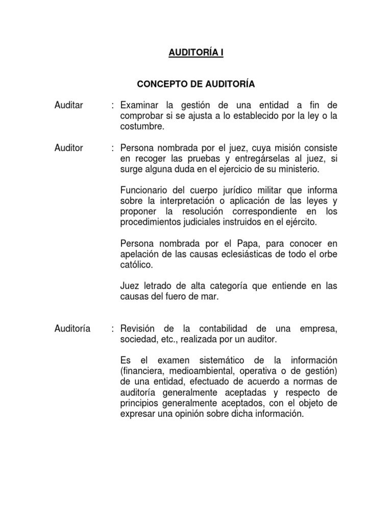 Auditoría: definición, tipos y normas | PDF | Auditoría | Contralor