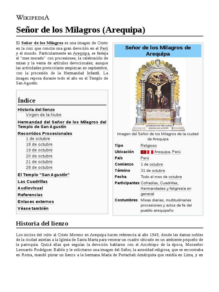 Señor de Los Milagros (Arequipa) | PDF