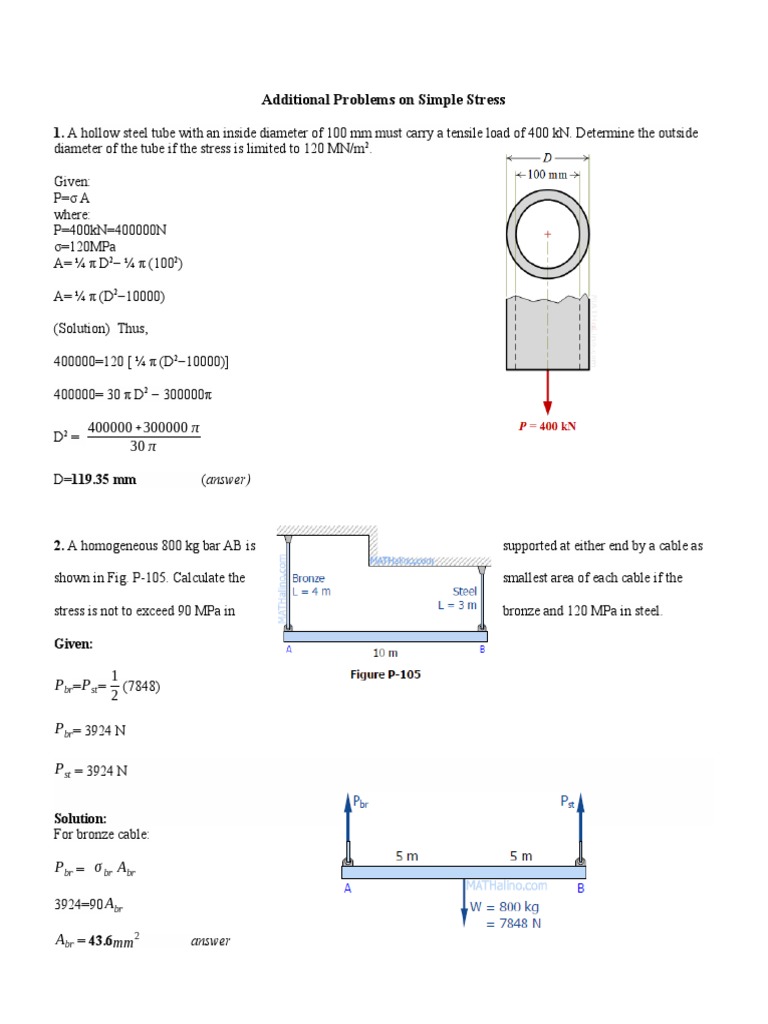 Simple Stress | PDF | Stress (Mechanics) | Mechanical Engineering