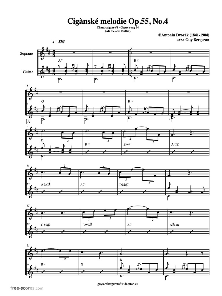Dvorak, Antonin - Chant Tzigane - Gypsy Song - Ciganske Melodie Op.55 ...