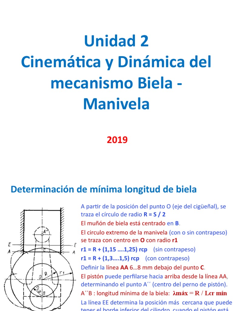2 - Cinemática y Dinámica Biela-Manivela - 2019 | PDF | Pistón | Propulsión