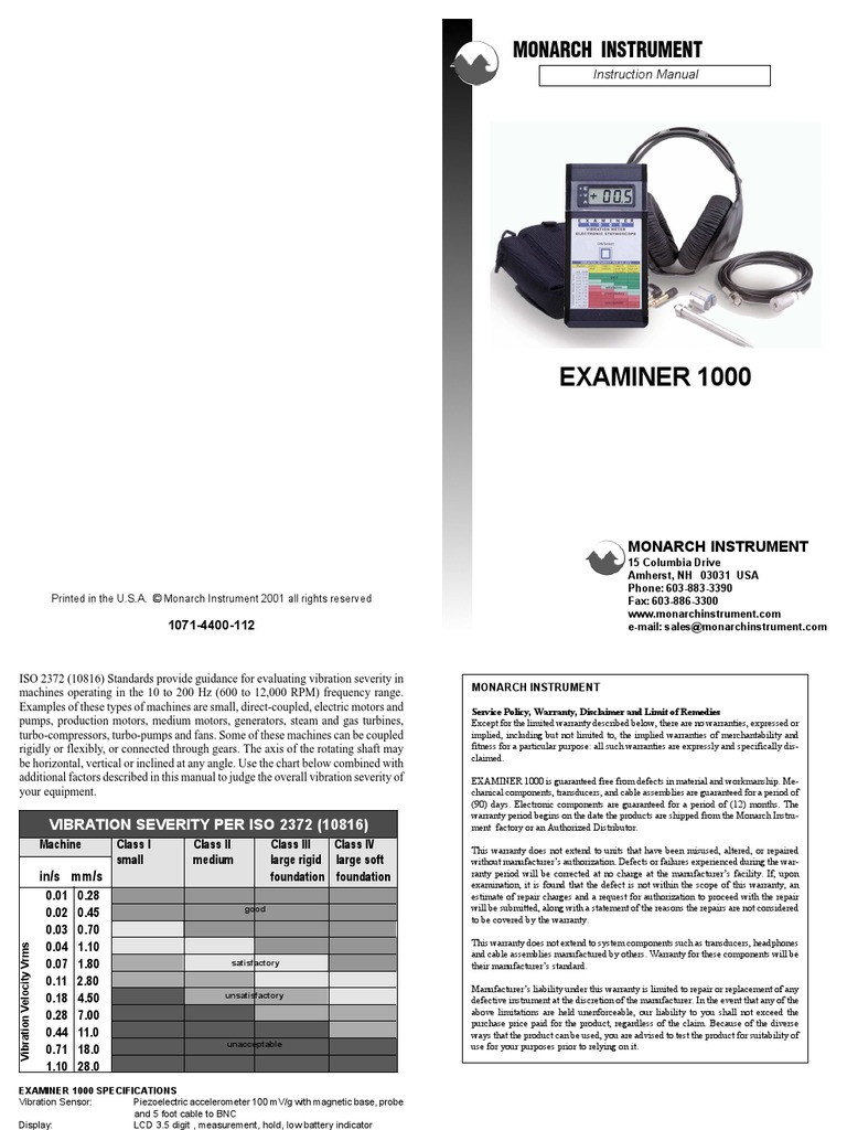 Monarch 1000 Manual | PDF | Bearing (Mechanical) | Machine (Mechanical)