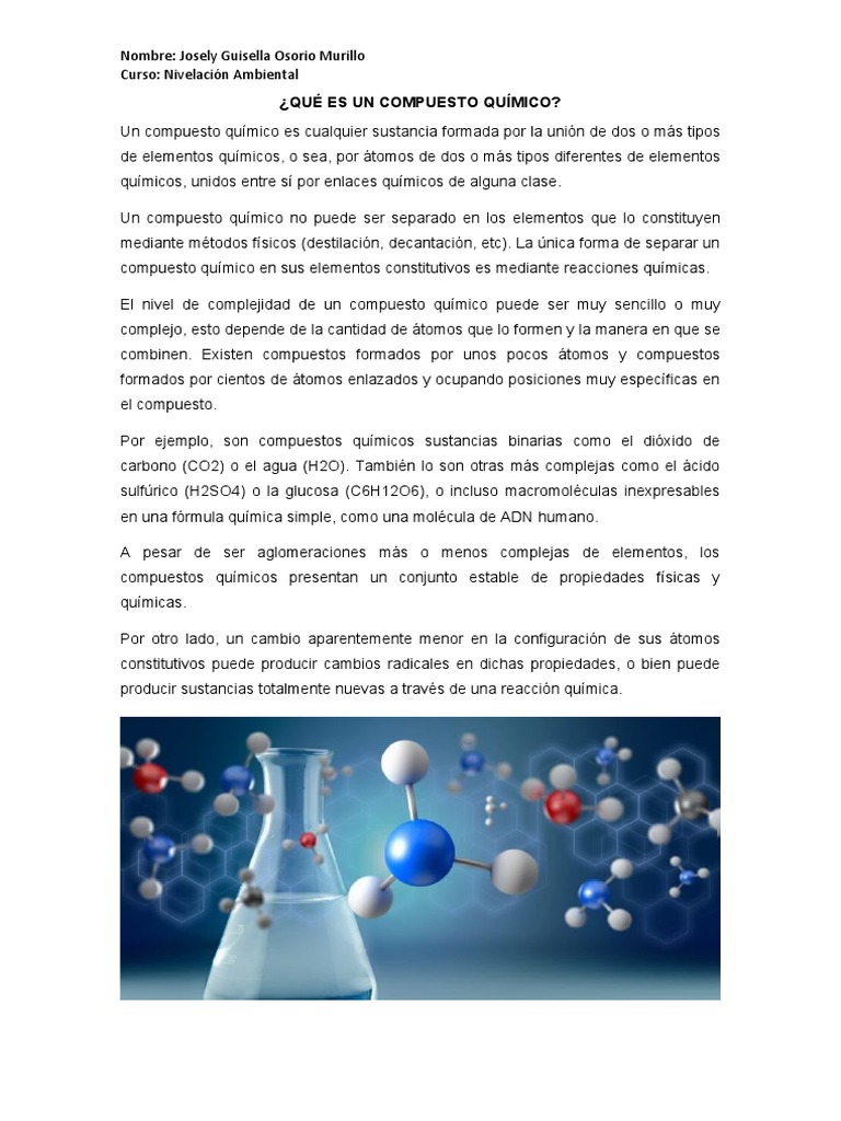 Qué Es Un Compuesto Químico | PDF | Compuestos químicos | Ácido