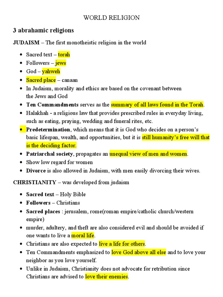 Grade 11 World Religions Overview | PDF | Devi | Vedas