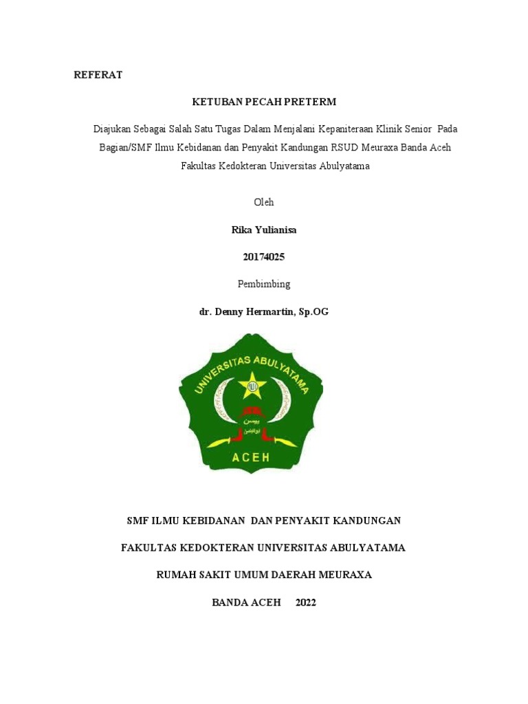 Refarat KPD Obgyn by Rika Yulianisa FIX | PDF