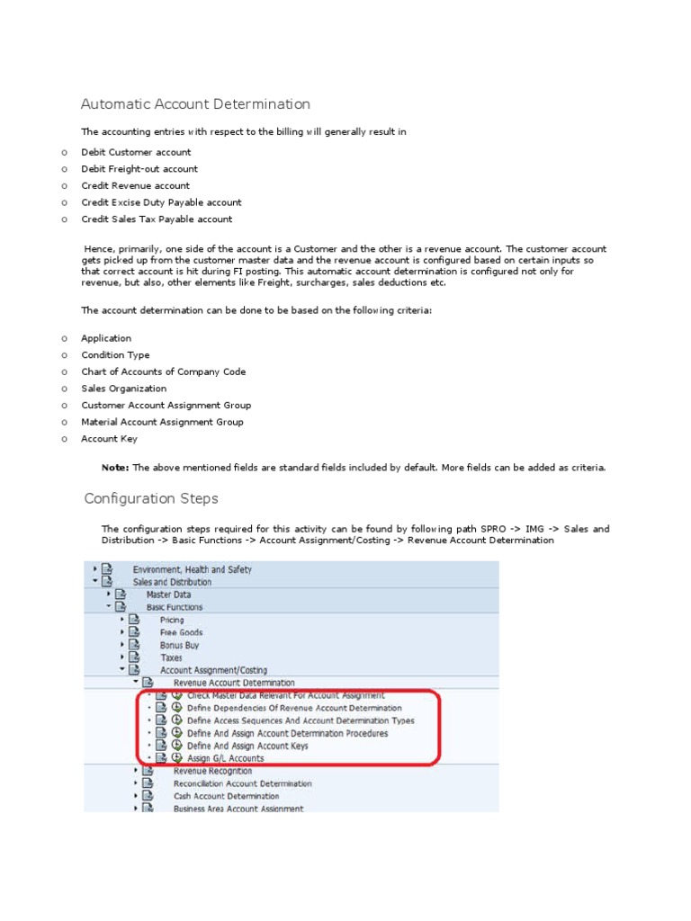 Automatic Account Determination | PDF | Invoice | Computing