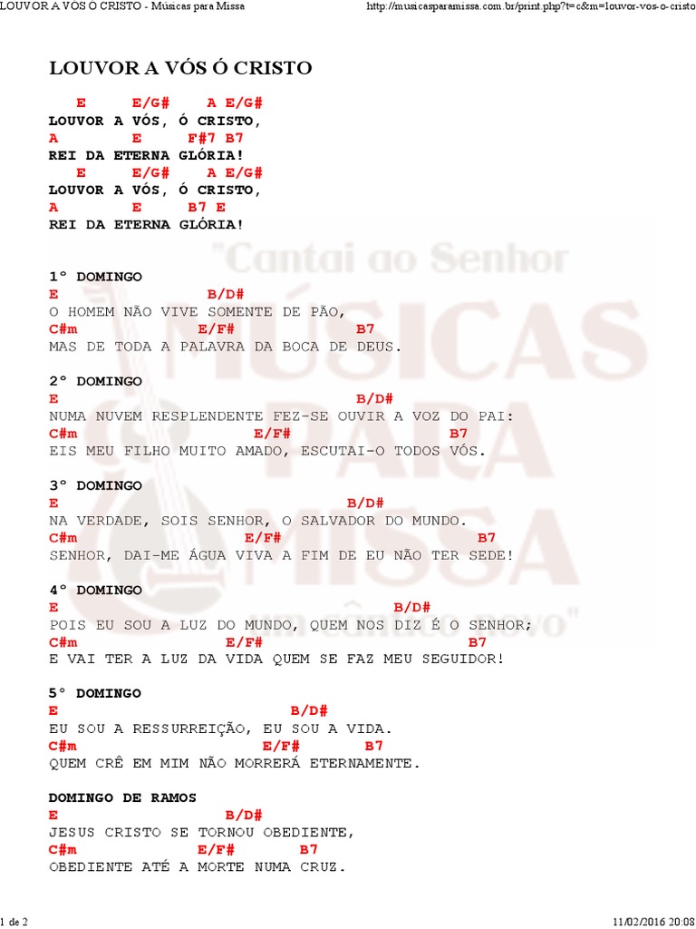 Louvor A Vós Ó Cristo | PDF