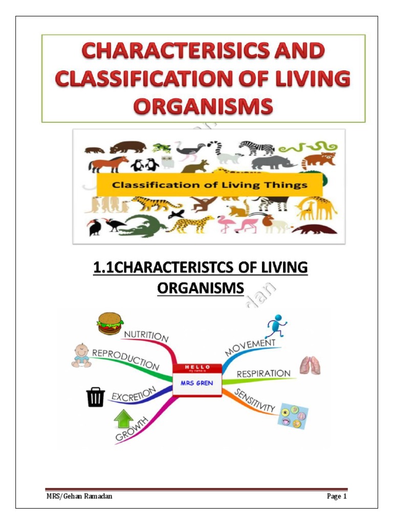 CH-1 IGCSE Characteristics and Classification of Living Organisms | PDF ...
