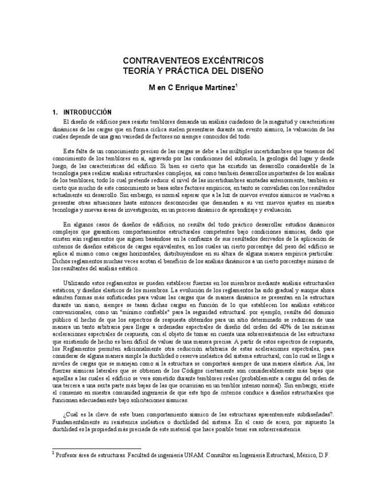 Contraventeos Excentricos, Teoria y Practica Del Diseño | PDF | Viga ...