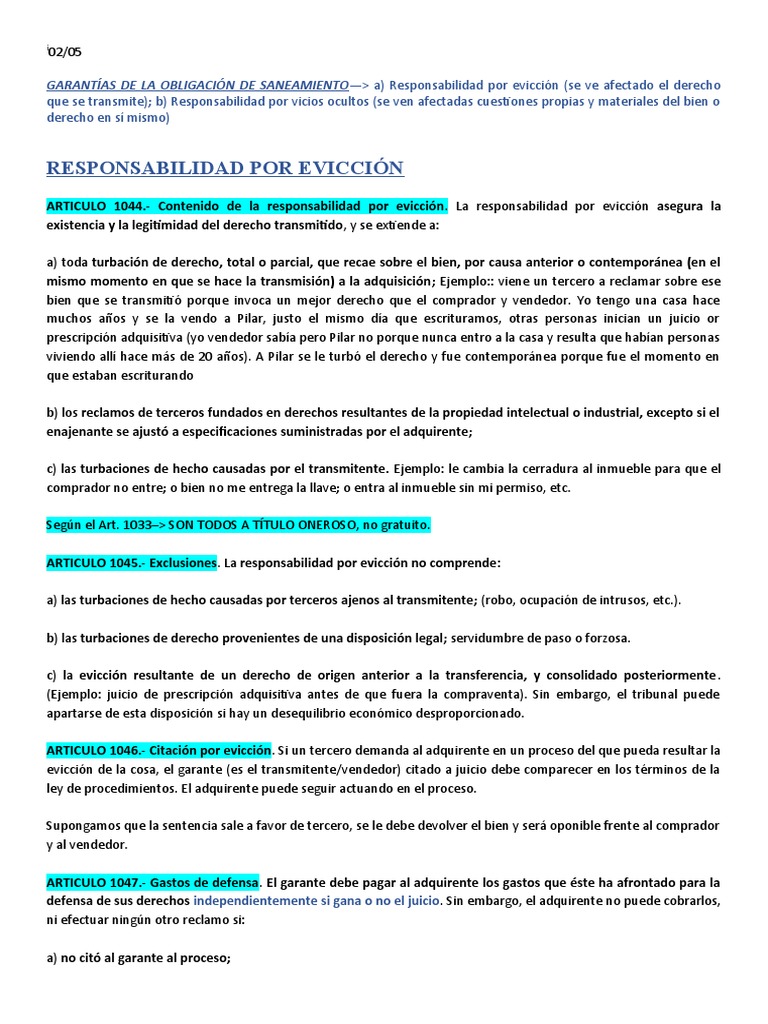 Garantías de la obligación de saneamiento en la compraventa ...