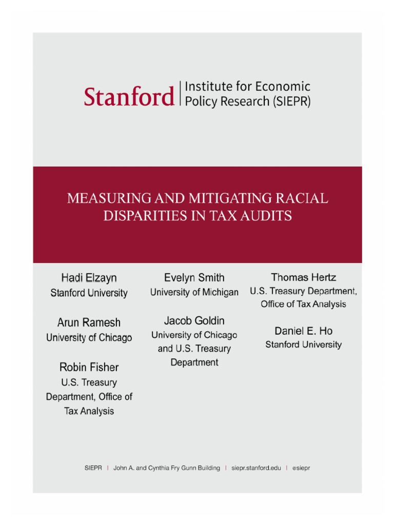 Measuring and Mitigating Racial Disparities in Tax Audits | PDF ...