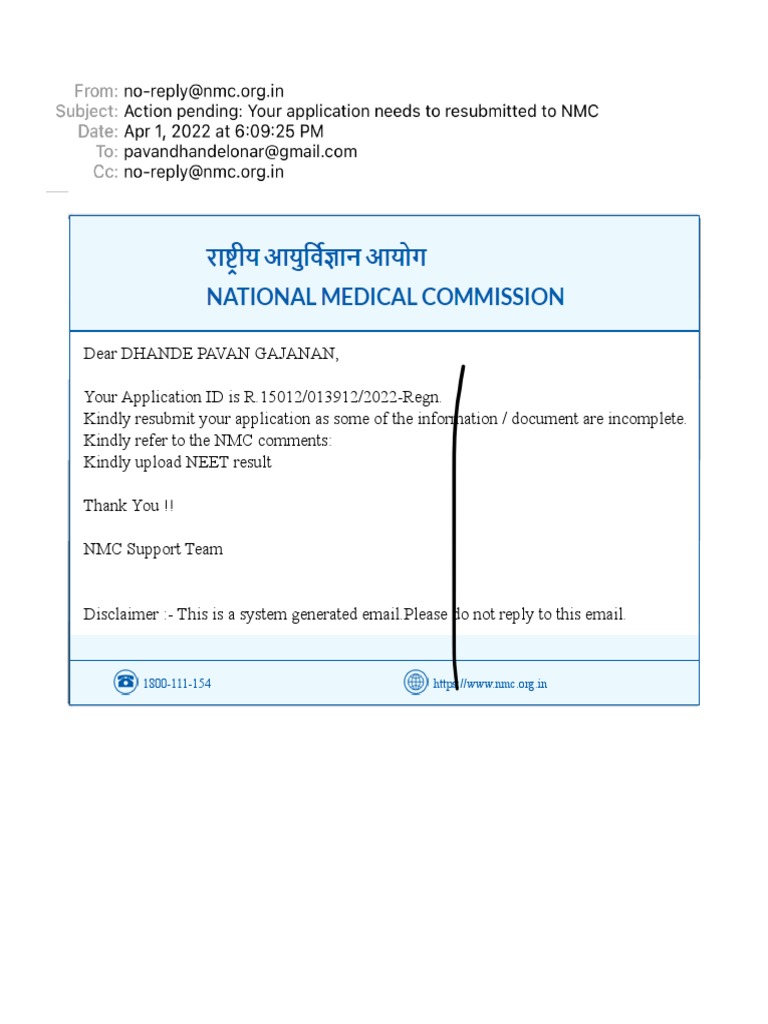 Action Pending Your Application Needs To Resubmitted To NMC 2 | PDF | Business | Finance & Money ...