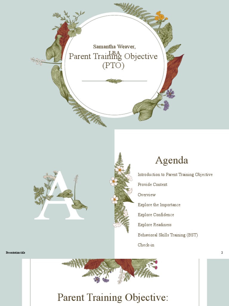 Parent Training Objective Overview | PDF | Cognition | Psychological ...