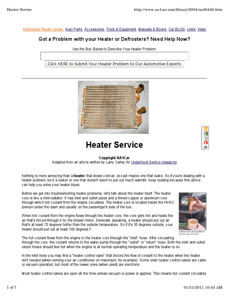 Heater Problem Solving - 1299276735 | PDF | Fuse (Electrical) | Air ...