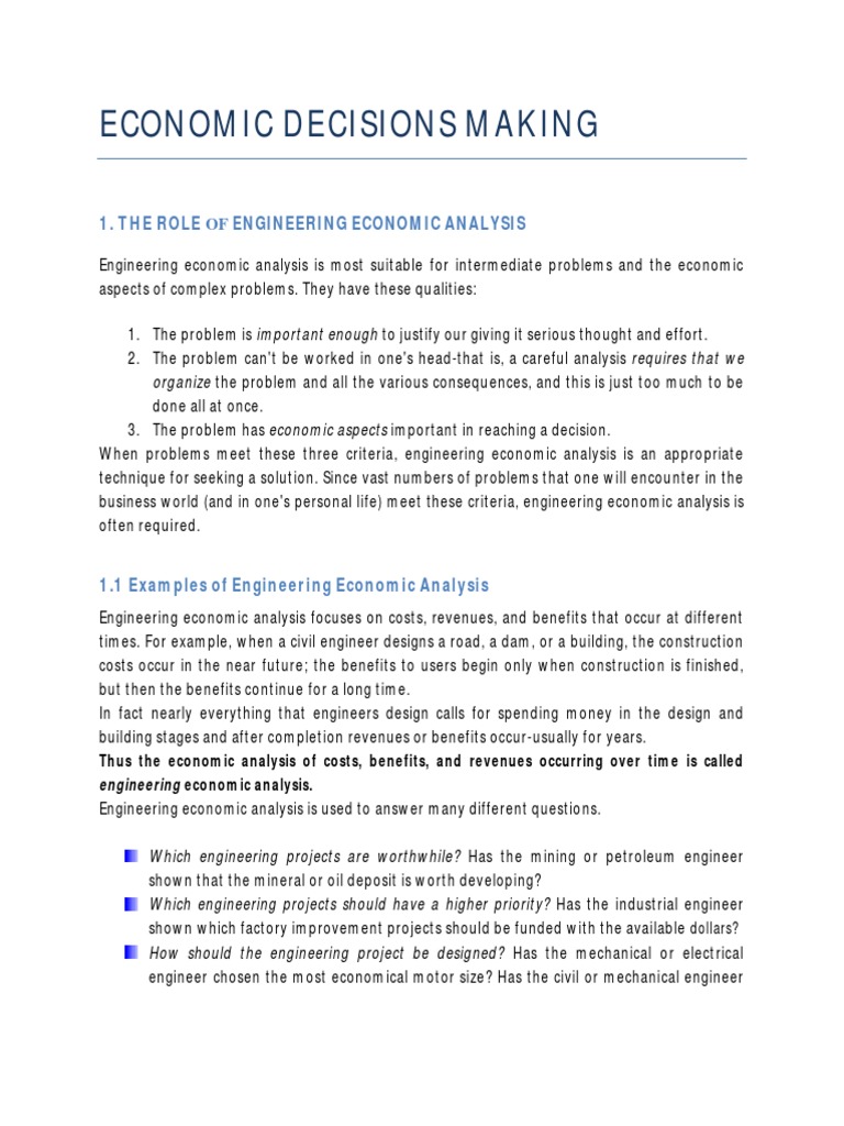 Chapter 1 - Economic Decisions Making | PDF | Decision Making | Goal Chapter 1 - Economic Decisions Making | PDF | Decision Making | Goal