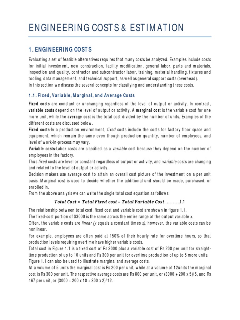 Engineering Cost Analysis Overview | PDF | Opportunity Cost | Life ...