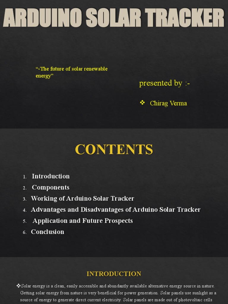 Arduino Solar Tracker Presentation 24black | PDF | Photovoltaics ...