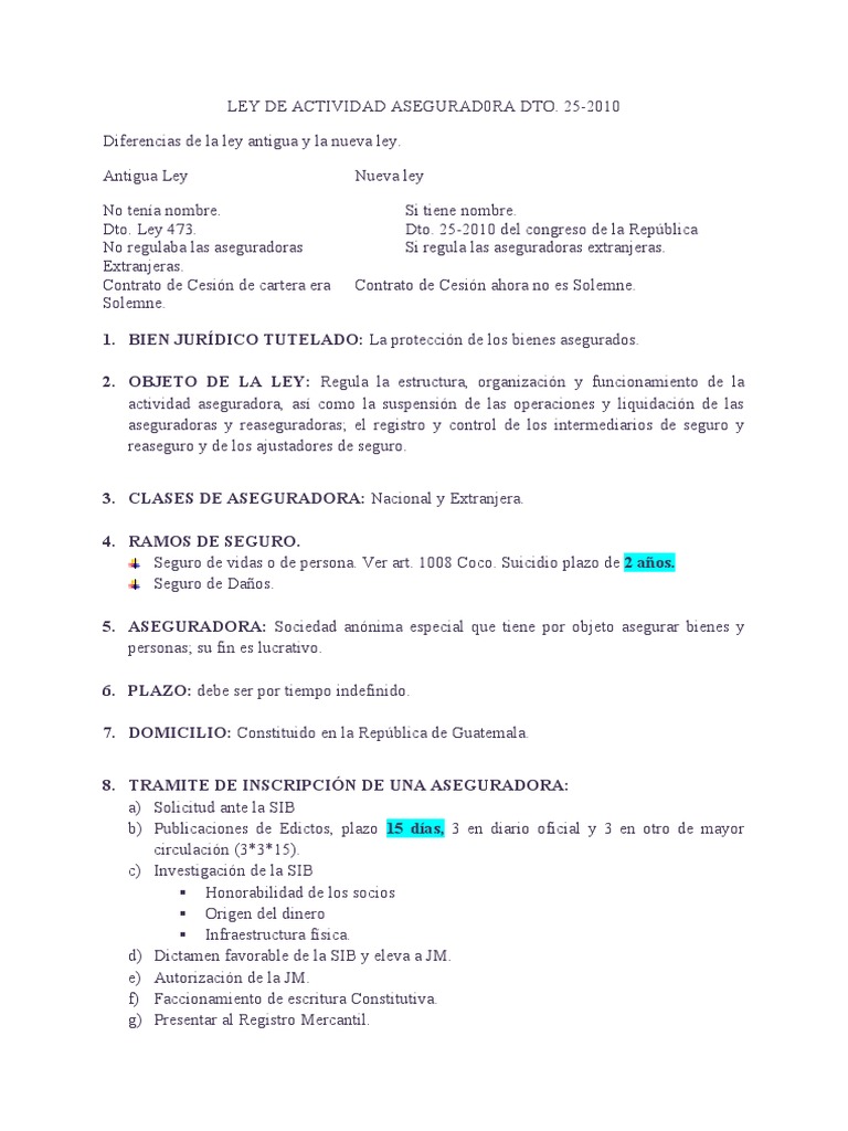 Ley de Actividad Aseguradora | PDF | Seguro | Bancos